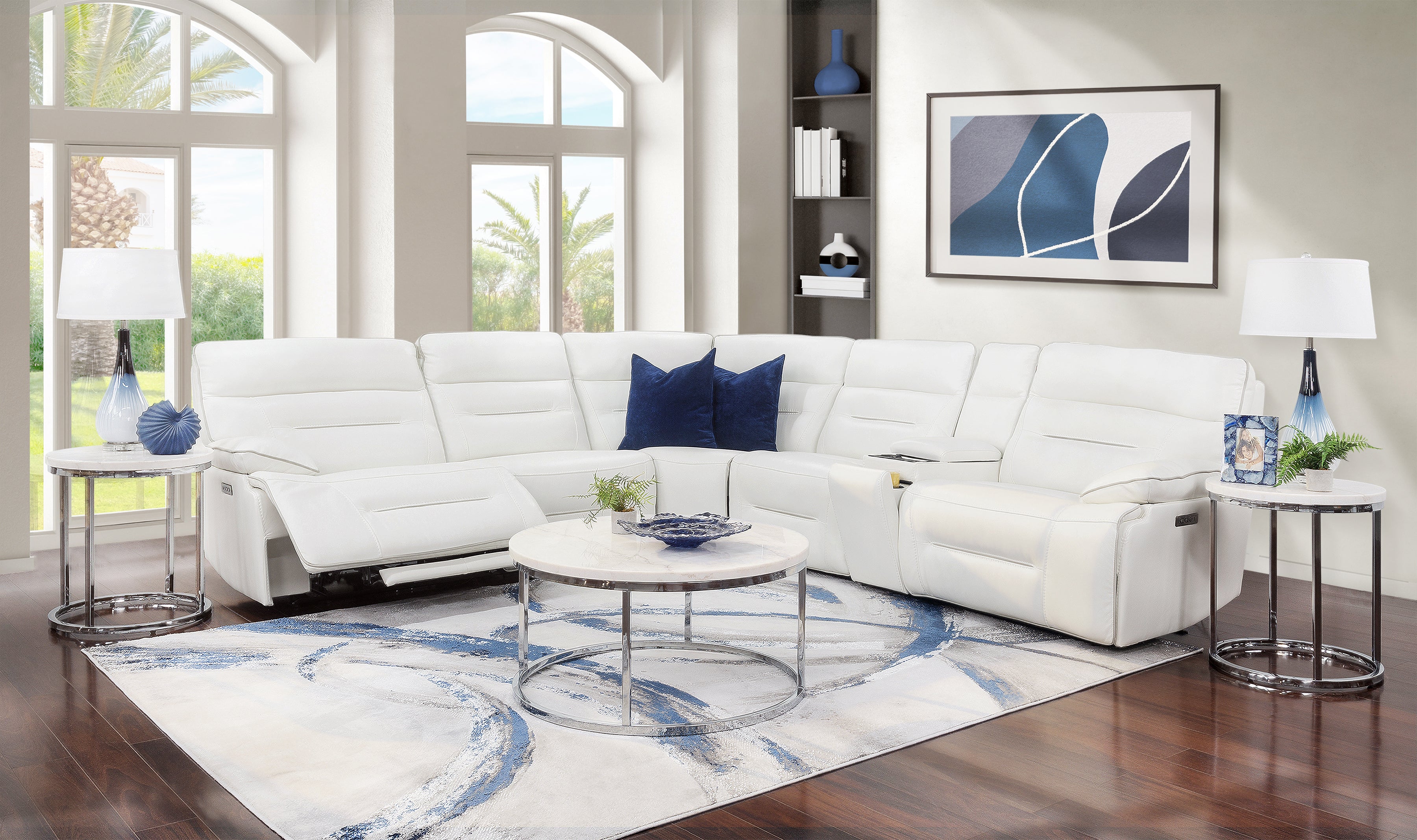 Alaska Sectional 6PC Leather Power Sectional w/PH – Kane's Furniture