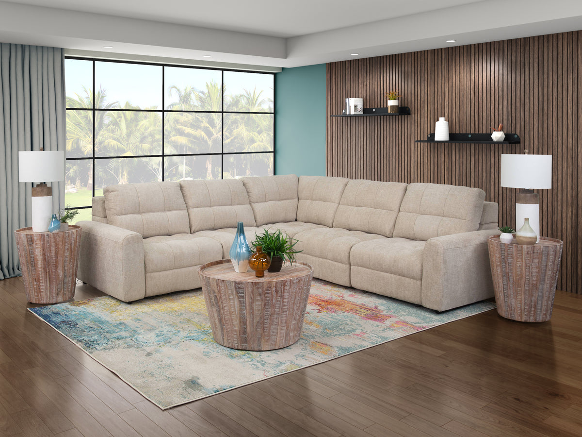 Slide Beige 5 Piece Sliding Sectional w-Left Arm Facing and Right Arm ...