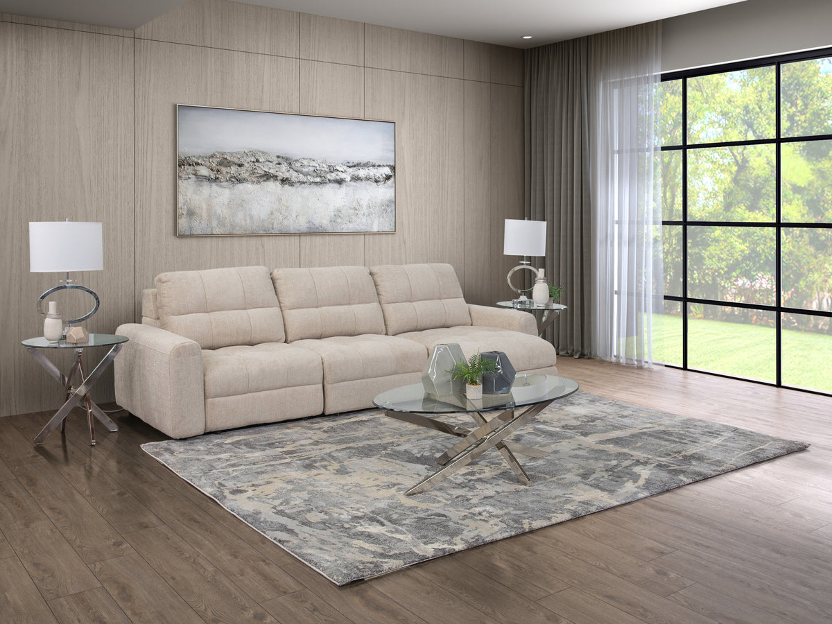 Slide Beige 3 Piece Sliding Sectional w-Right Arm Facing Chaise – Kane ...