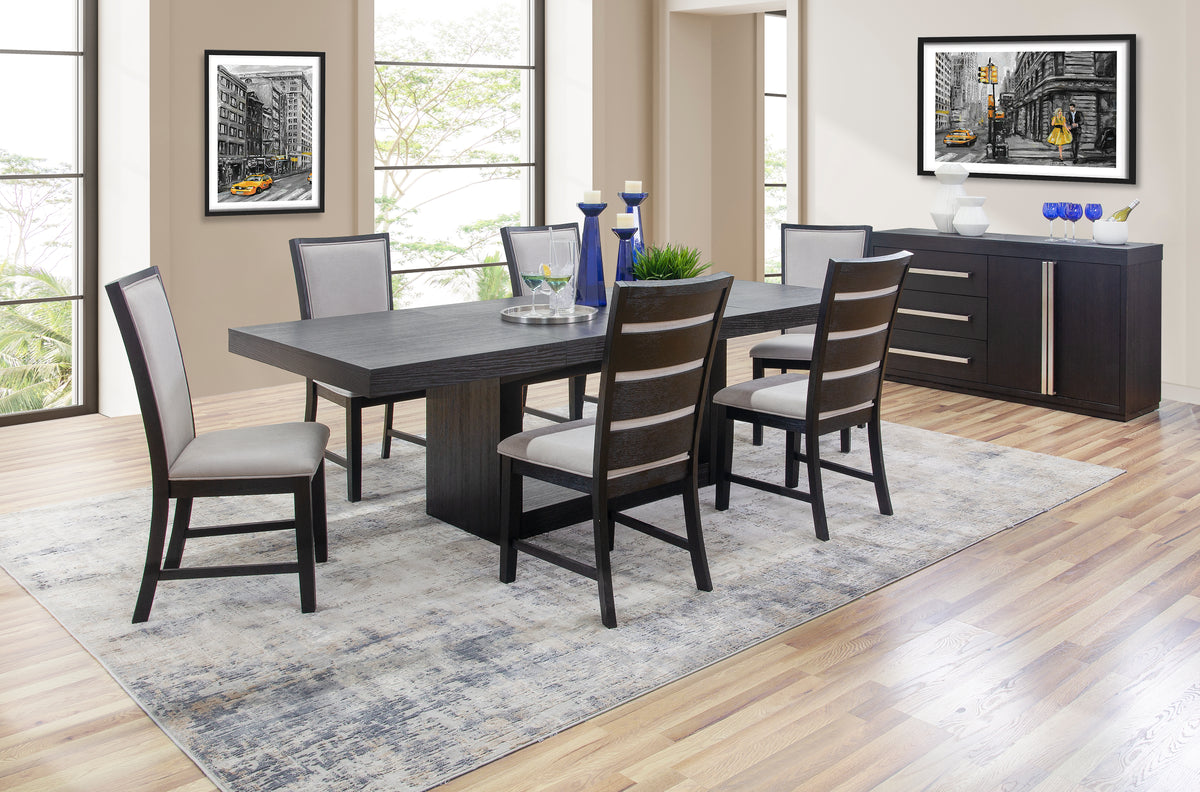 Cosmopolitan 5 Piece Rectangular Dining Set with Slat Back Chairs ...