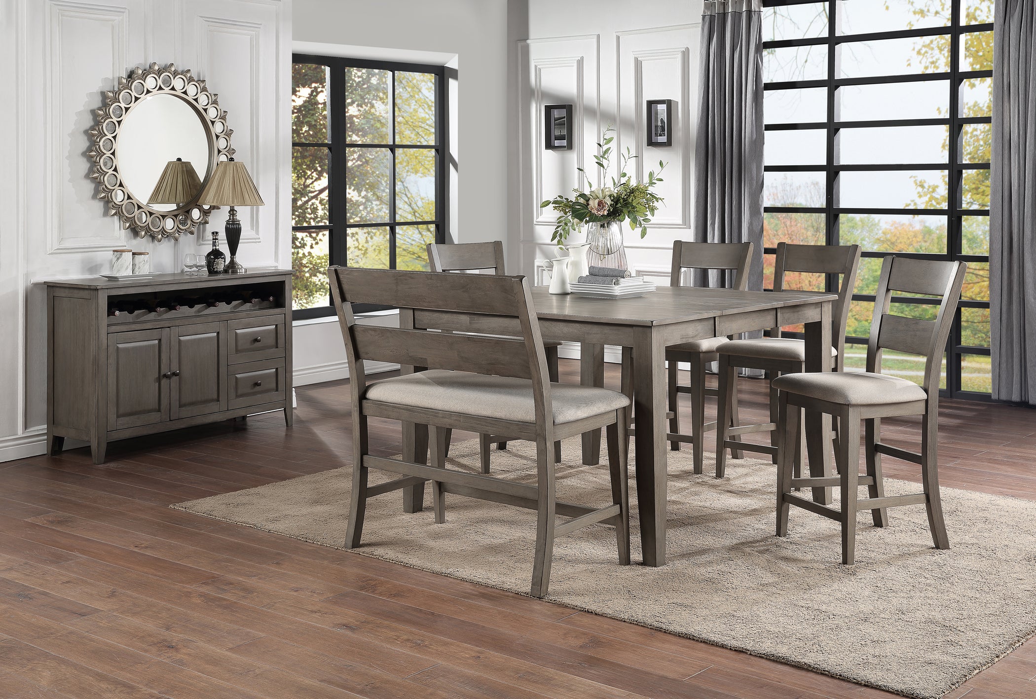 Mango Grey 5 Piece Counter Height Set – Kane's Furniture