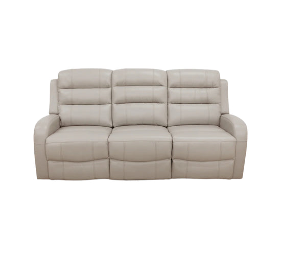 Leo Taupe Leather Triple Power Reclining Sofa – Kane's Furniture