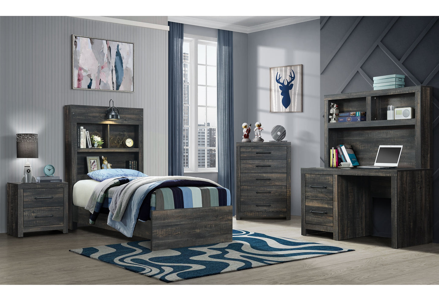 Linwood 5PC Twin Bookcase Bedroom – Kane's Furniture