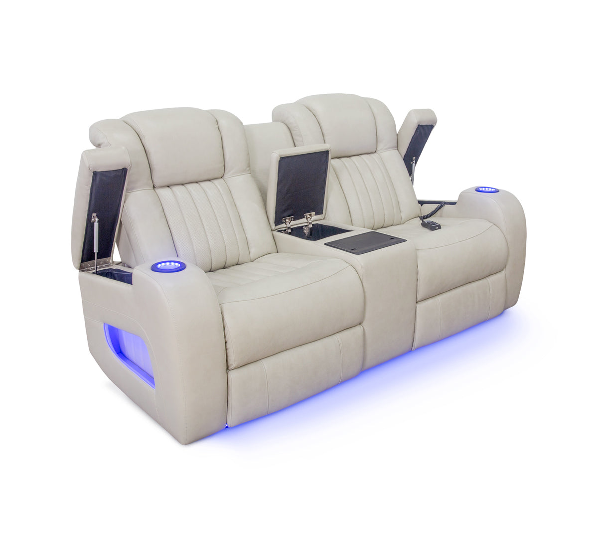 Melody Leather Triple Power Reclining Console Loveseat – Kane's Furniture