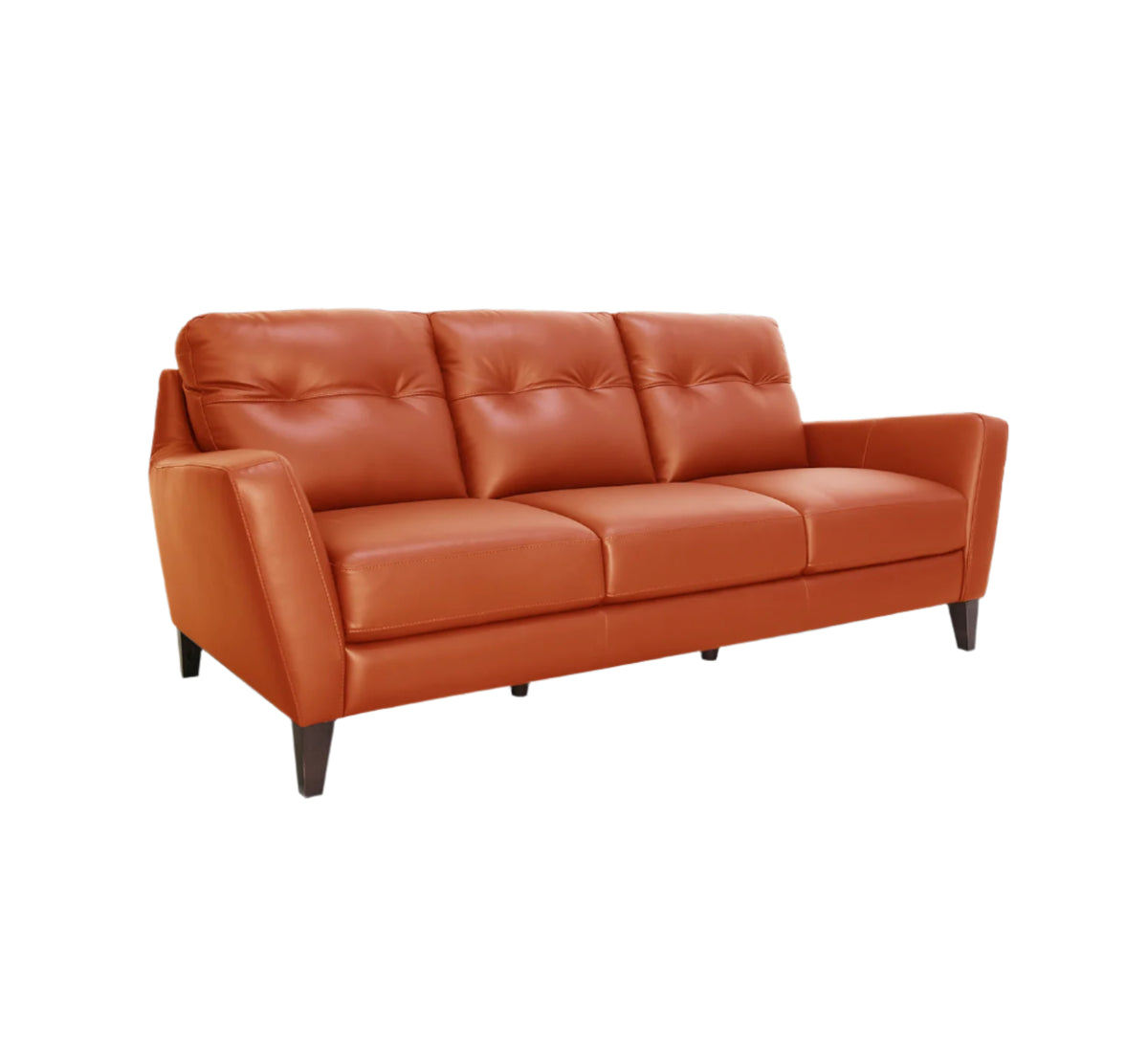 Sofá de piel italiana 100 % en color terracota Valentino II – Kane's ...