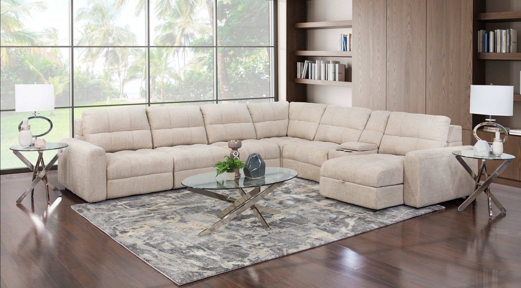 Slide Beige 7 Piece Sliding Sectional with Right Arm chaise – Kane's ...