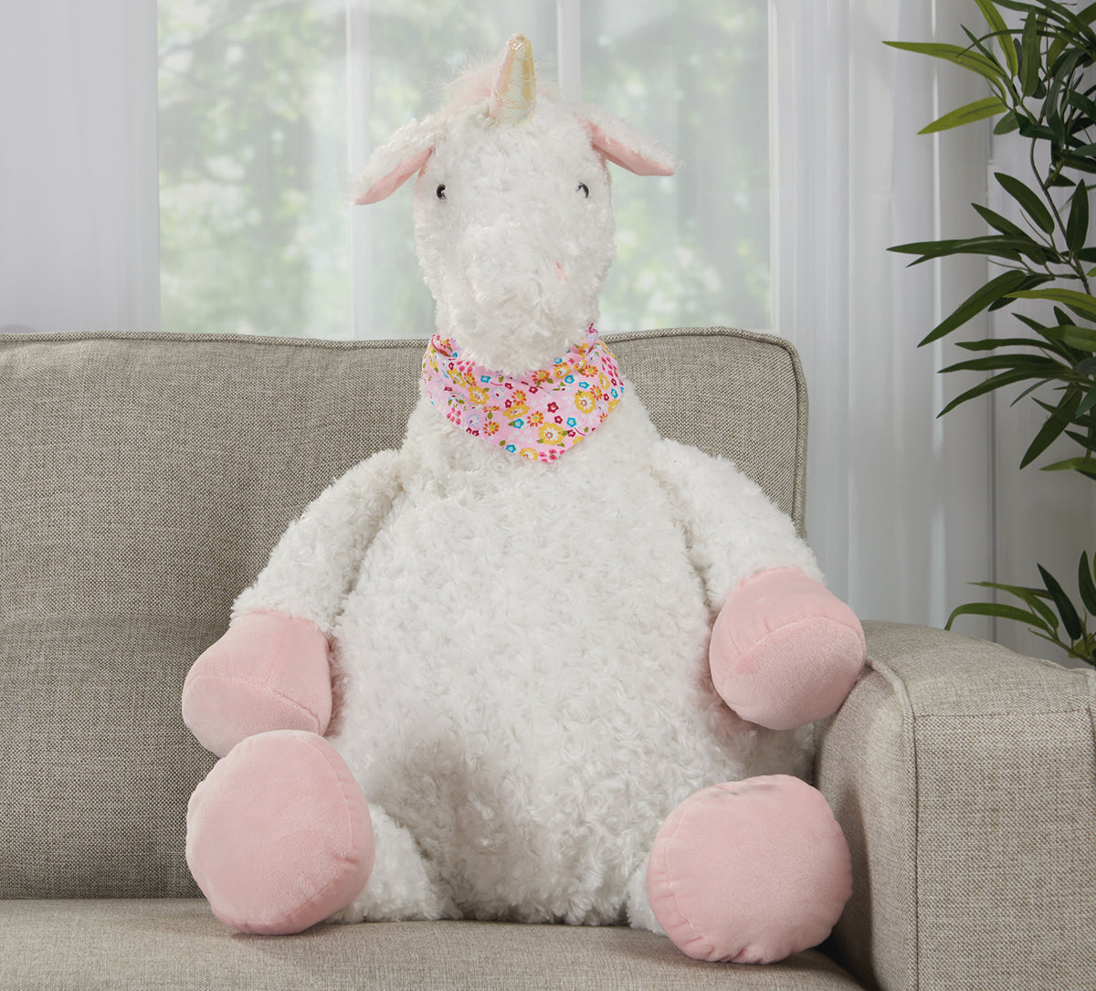Ivory Unicorn Pouf – Kane's Furniture
